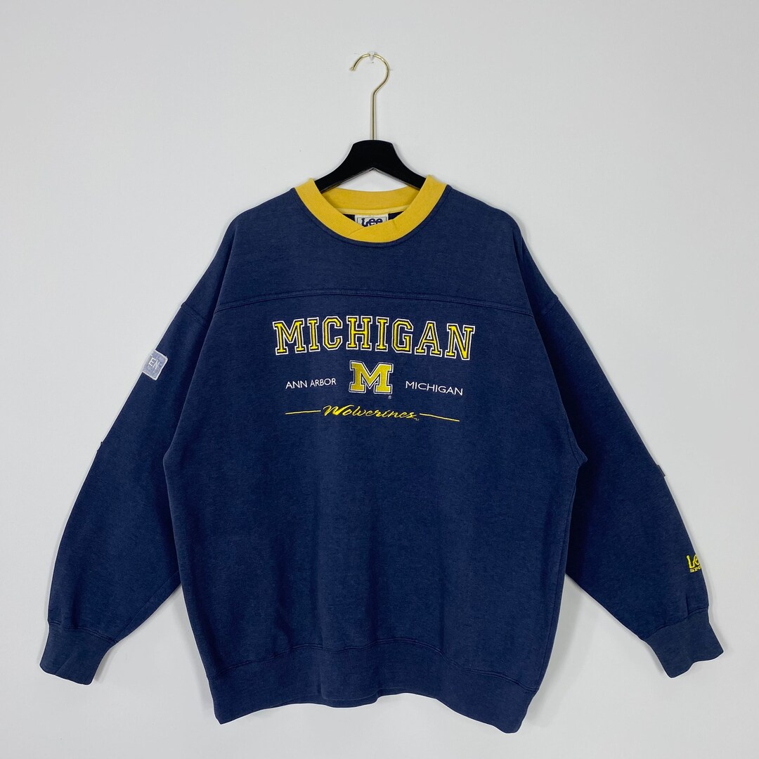Vintage 90s Michigan Wolverines Sweatshirt University Michigan Crewneck ...