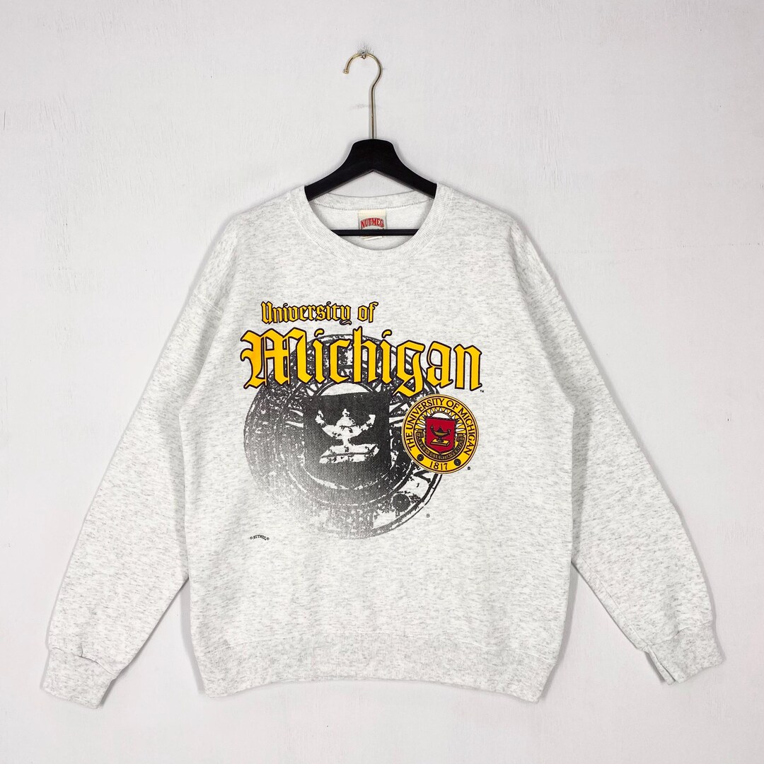 Vintage 90s University Michigan Sweatshirt Crewneck Pullover Michigan ...