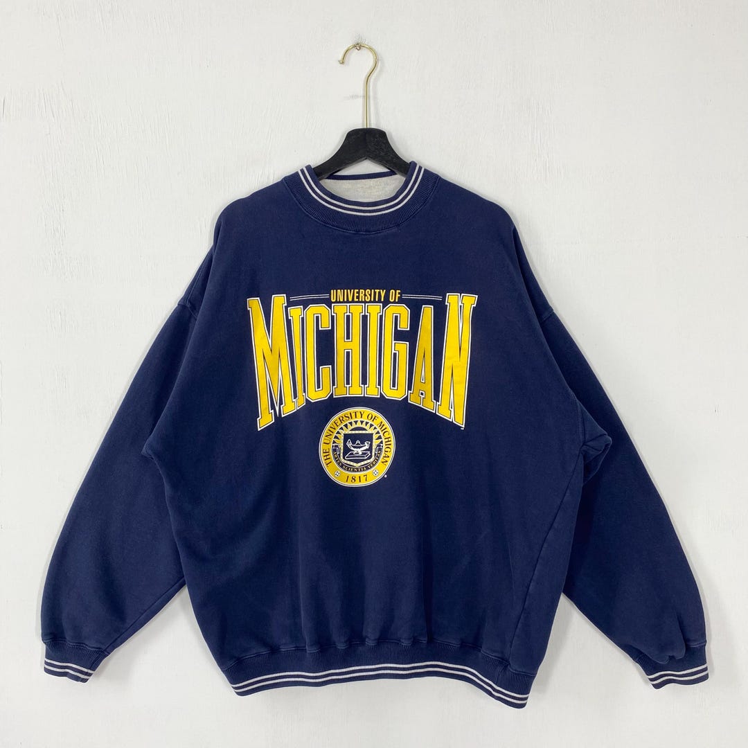 Vintage 90s University Michigan Sweatshirt Crewneck Pullover Michigan ...