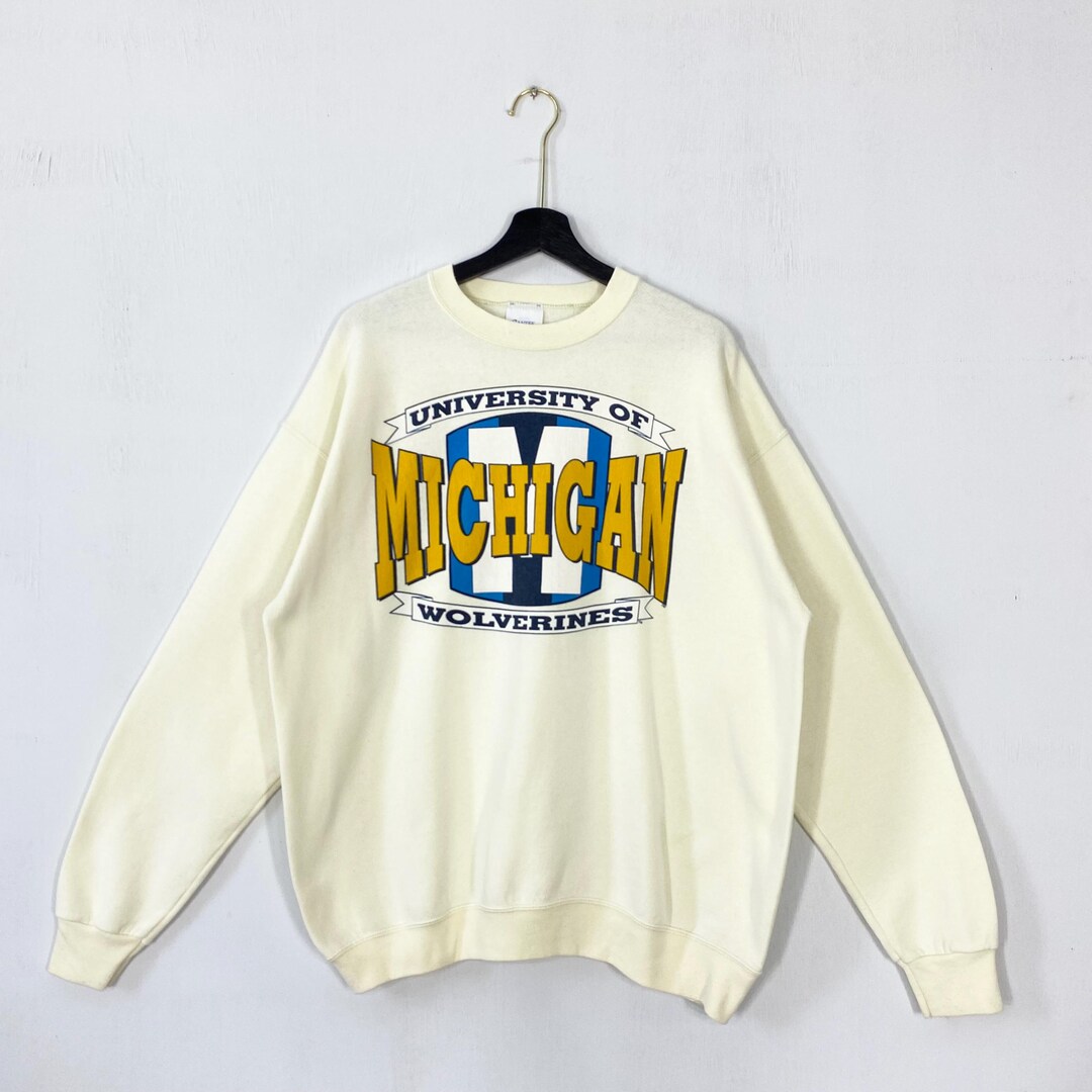 Vintage 90s University Michigan Sweatshirt University Michigan Crewneck ...
