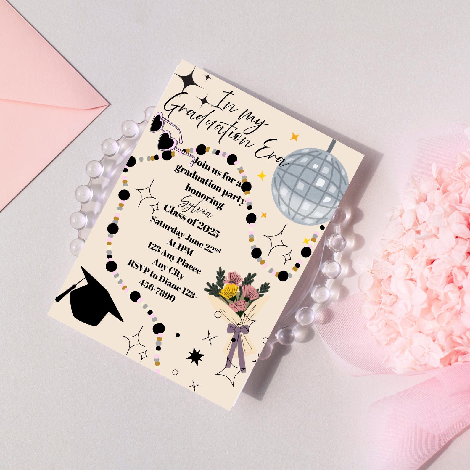 In My Graduation Era Graduation Invitation, Editable Graduation ...