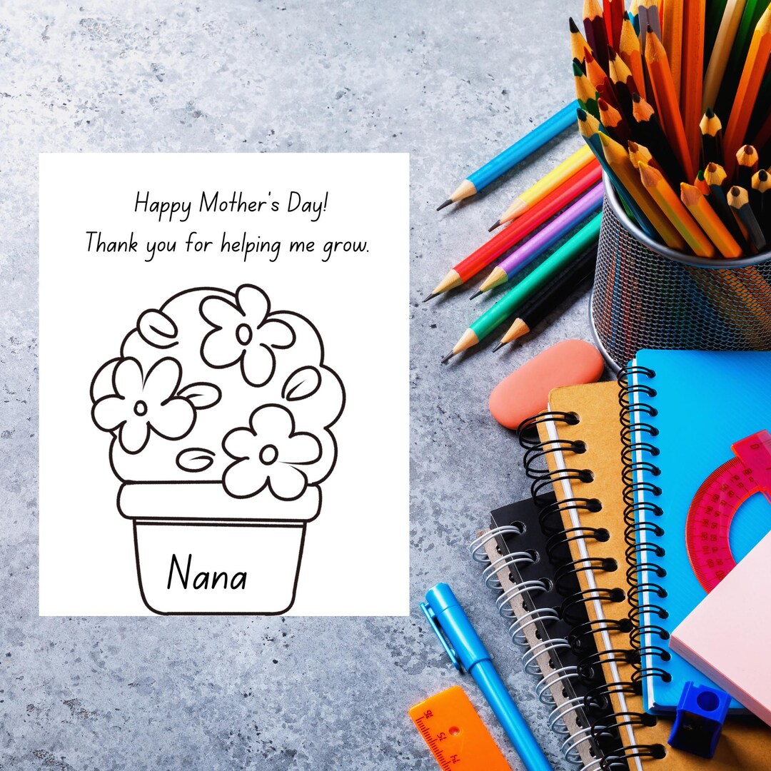 Mother’s Day Coloring Sheet, Nana Coloring Page, Mother’s Day Gift ...