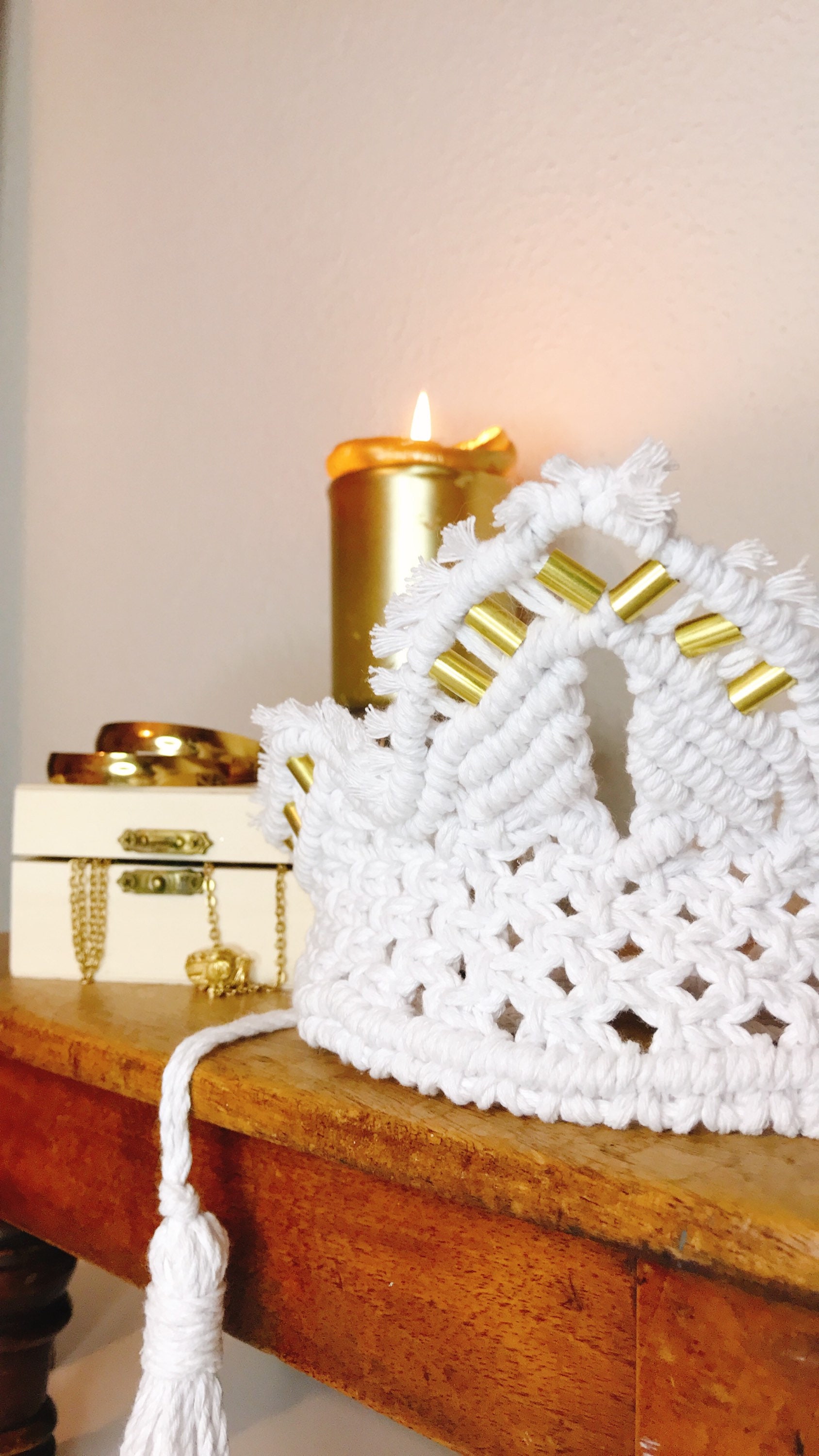 Macramé Crown Wedding Crown Hair Accessories Headpiece - Etsy