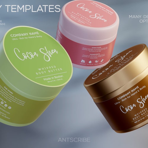 DIY Pink Cosmetic Label Template Body Butter Labelssugar - Etsy