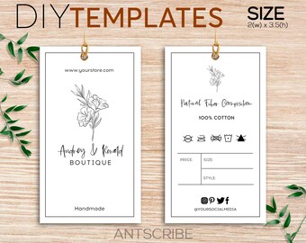 2x3.5 Tag Template - Etsy
