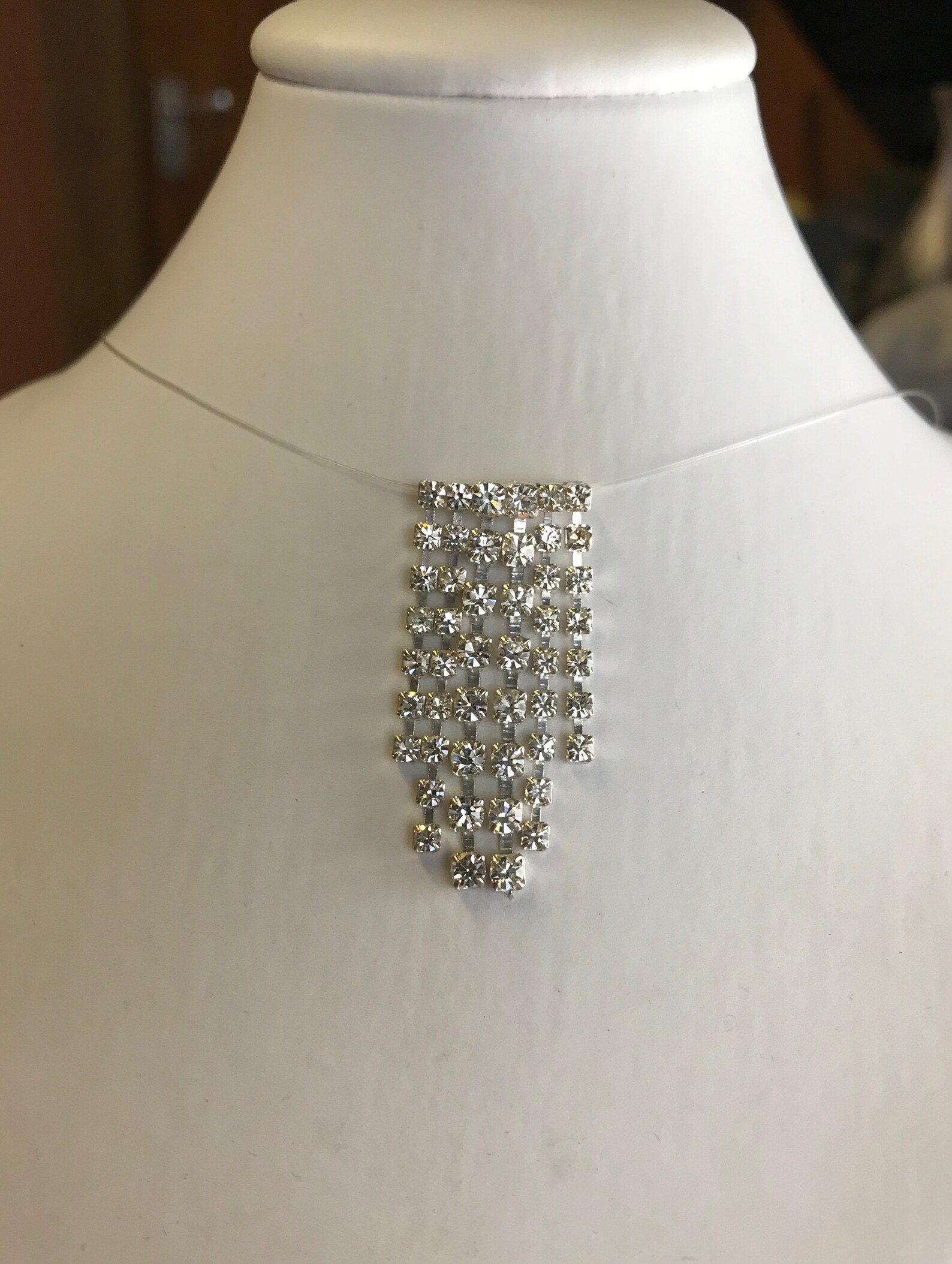 Stunning Diamante Hanging Necklace - Etsy