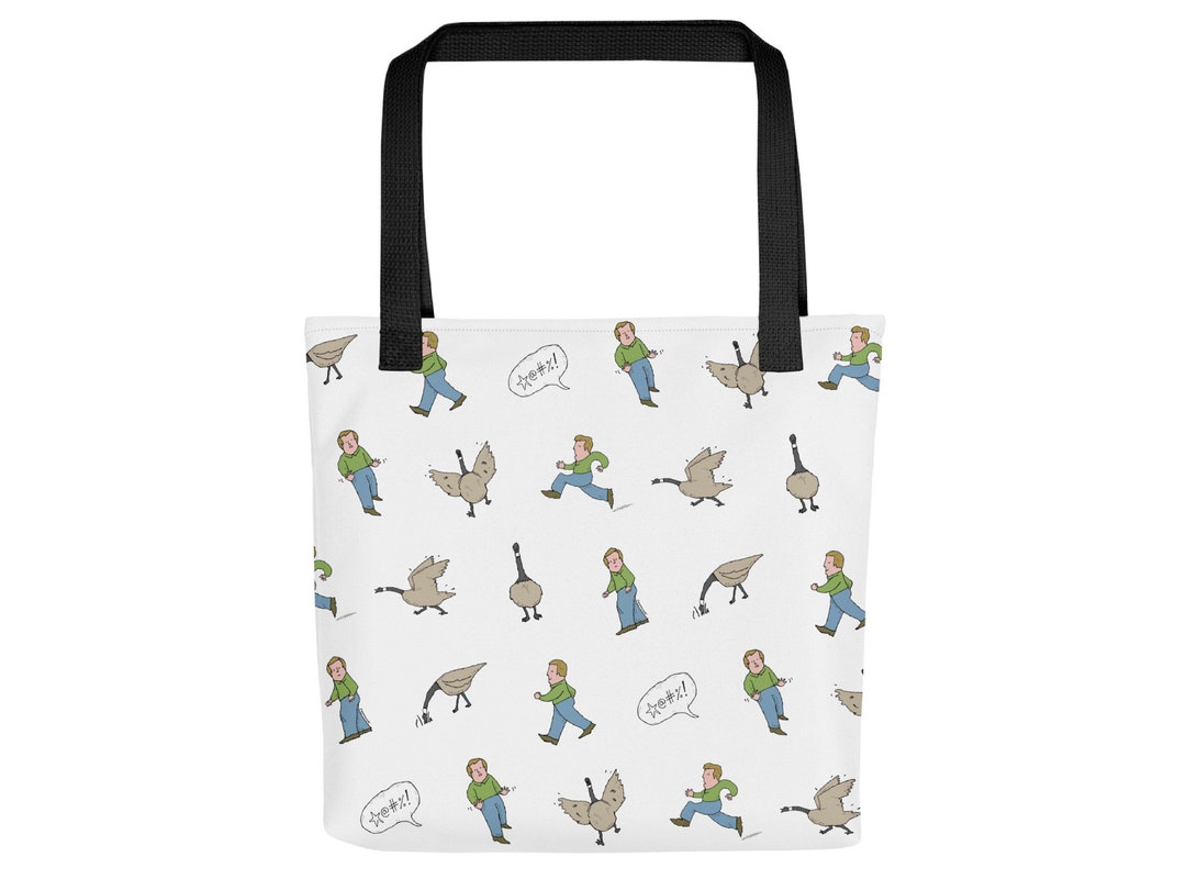 Angry Goose Chasing Man Tote Bag, Wild Goose Chase Carryall - Etsy