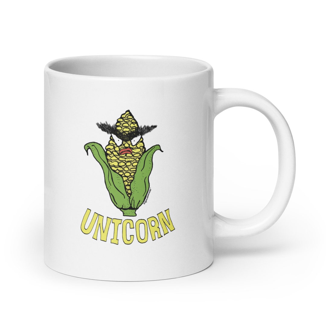 Unicorn Funny Coffee Mug, 20oz Ceramic Mug, Ear of Corn, It's Corn ...