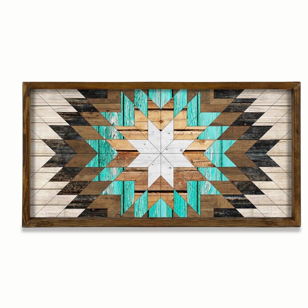 Rustic Geometric Wood Wall Art Wood Wall Art UV Paintingwood - Etsy