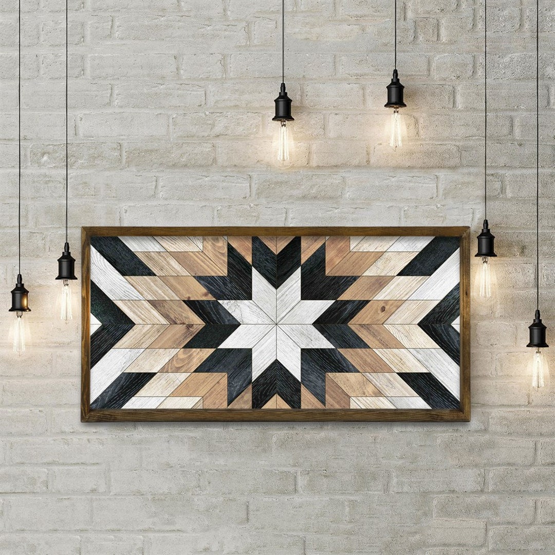 Geometric Wood Wall Art, Wood Wall Art, UV Print Wood Wall Art Wood ...