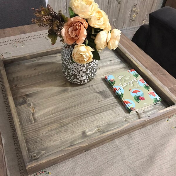Large Square Serving Tray - Etsy