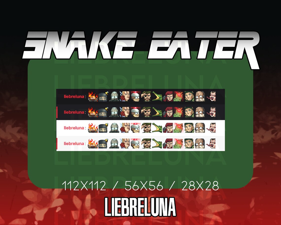 SNAKE EATER EMOTES | 12 Emotes for Twitch & Discord | Stream Assets - Etsy