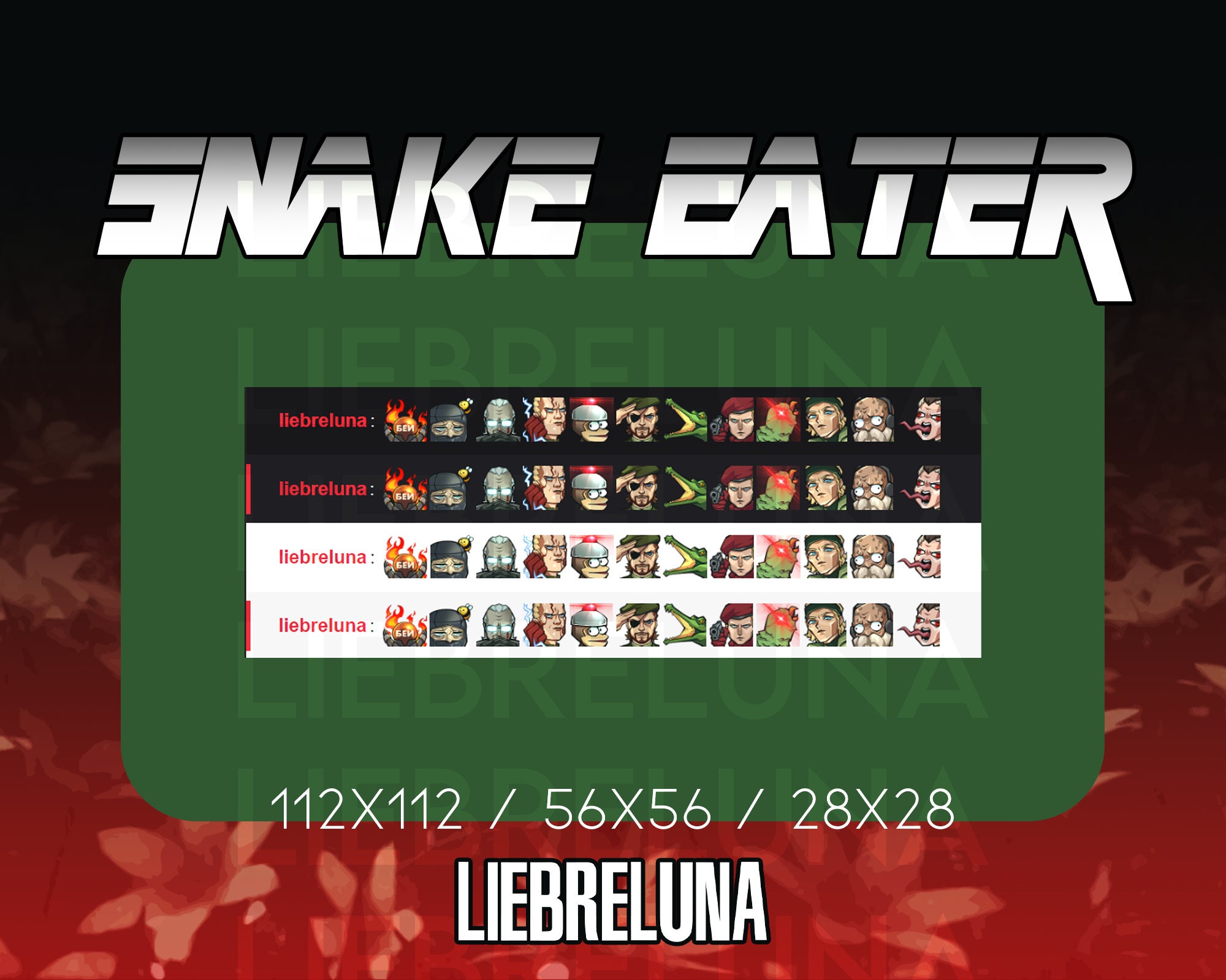 SNAKE EATER EMOTES | 12 Emotes for Twitch & Discord | Stream Assets - Etsy