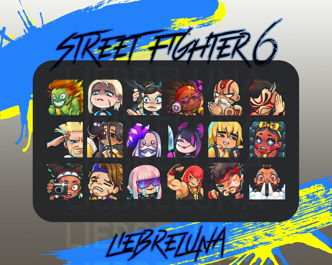 STREET FIGHTER EMOTES | 18 Emotes for Twitch & Discord | Stream Assets ...