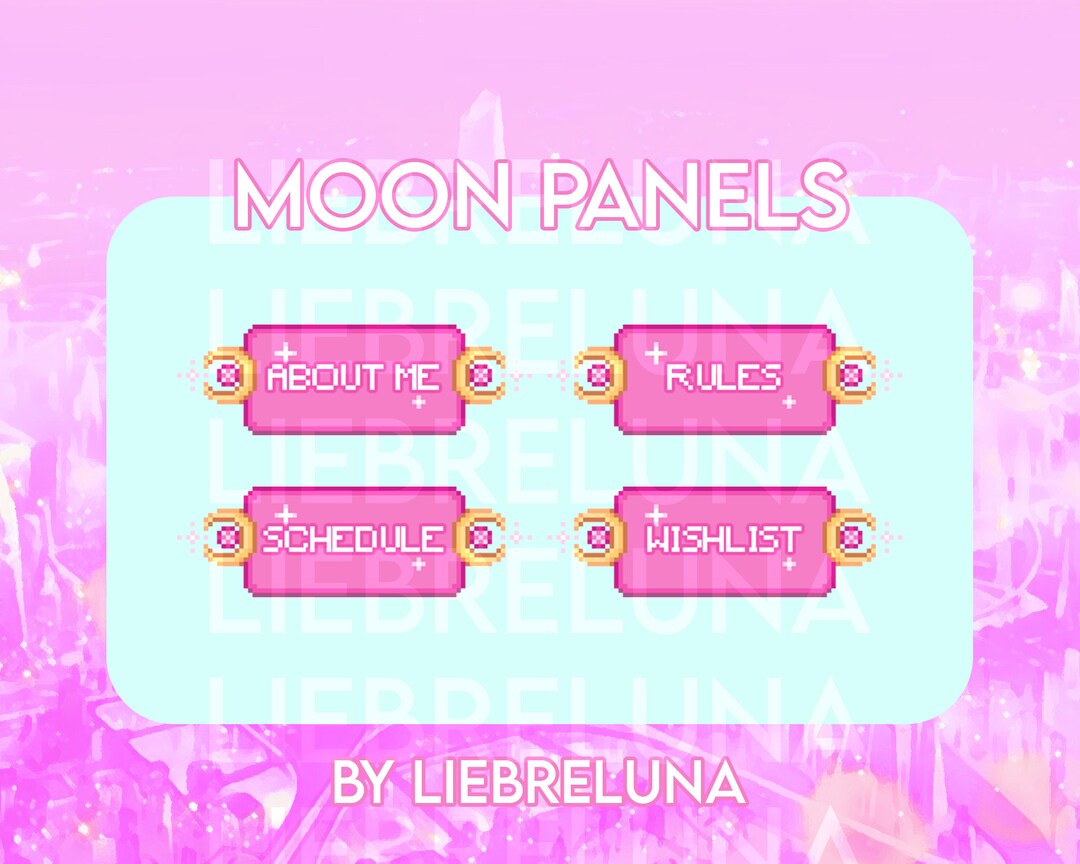 PIXEL MOON PANELS | 16 Panels for Your Twitch Channel | Stream Assets ...