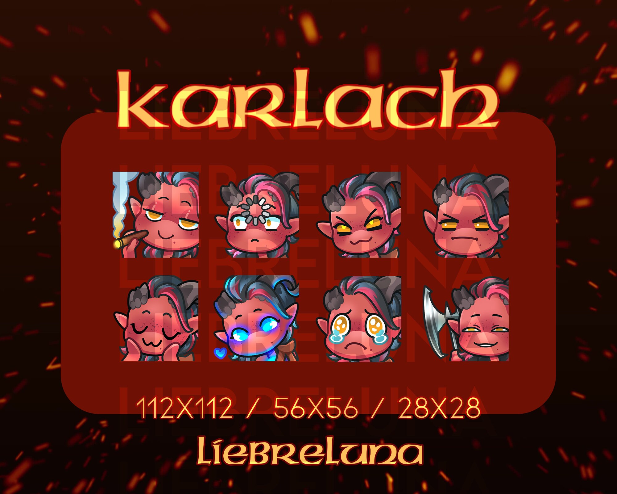KARLACH EMOTES 8 Emotes for Twitch & Discord Stream Assets - Etsy