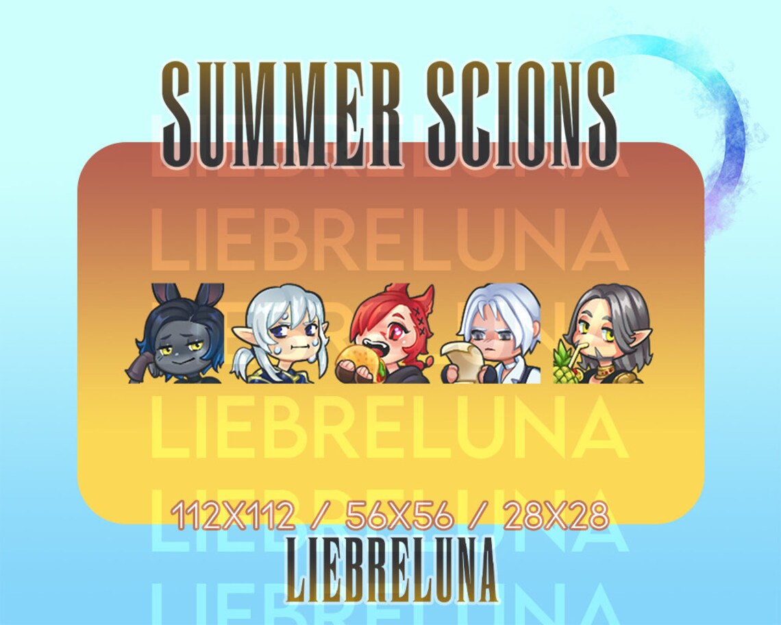 SUMMER SCION EMOTES | 5 Emotes for Twitch & Discord | Stream Assets - Etsy