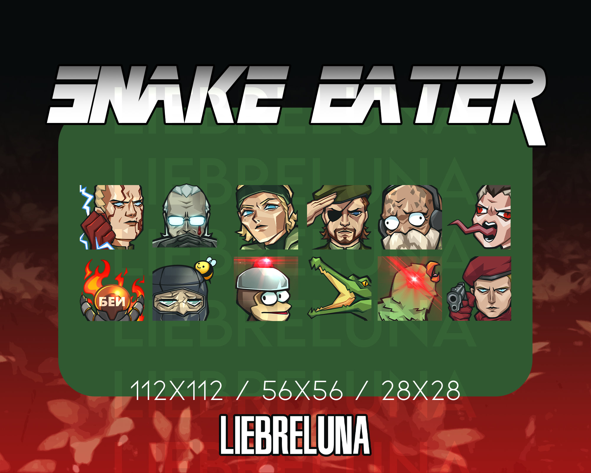 SNAKE EATER EMOTES | 12 Emotes for Twitch & Discord | Stream Assets - Etsy