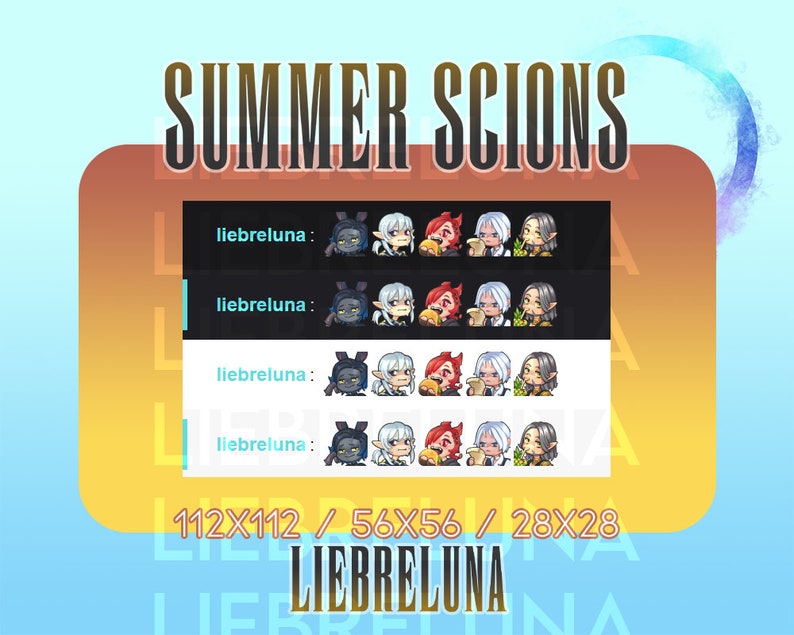 SUMMER SCION EMOTES | 5 Emotes for Twitch & Discord | Stream Assets - Etsy