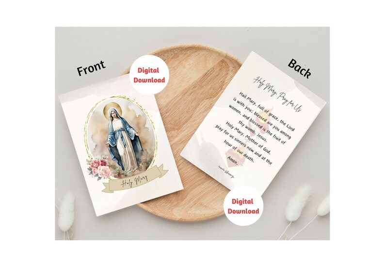 Holy Mary Catholic Prayer Greeting Card, Miraculous Mary Greeting Card ...