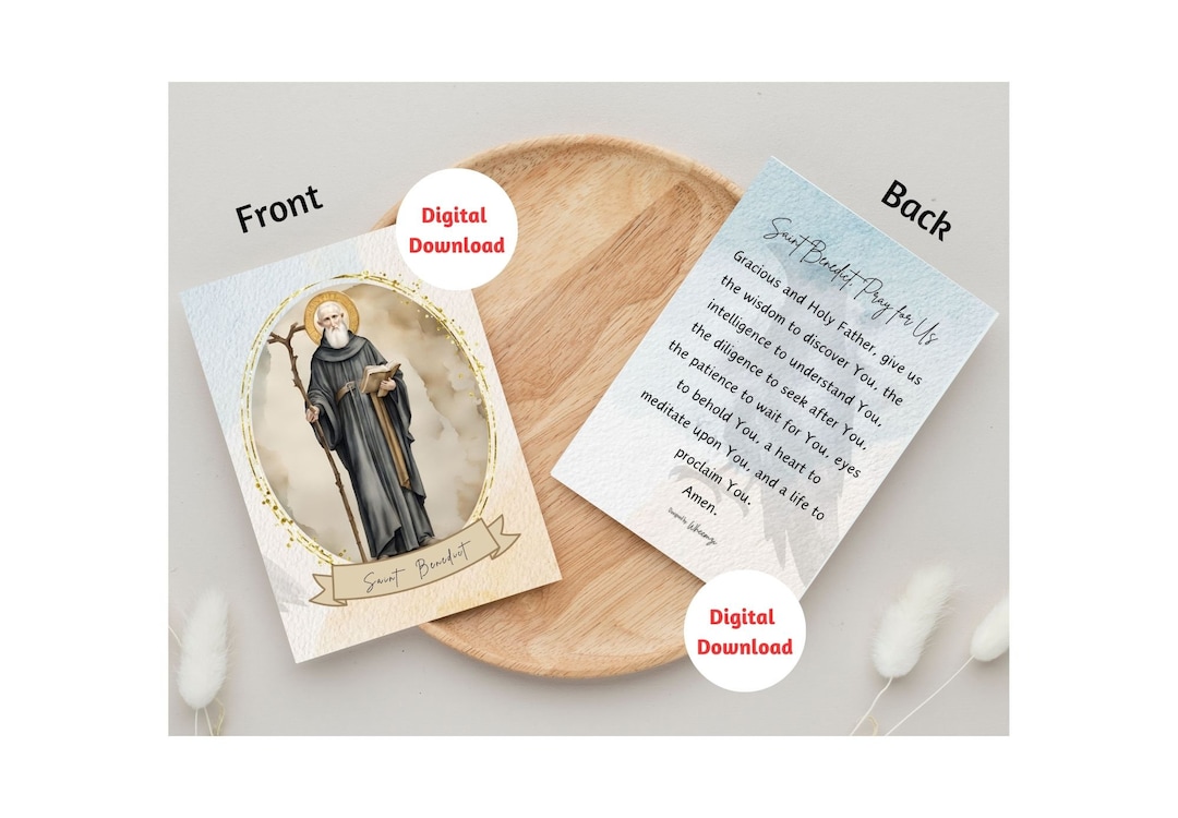 Saint Benedict Catholic Prayer Greeting Card, Patron Saint of ...