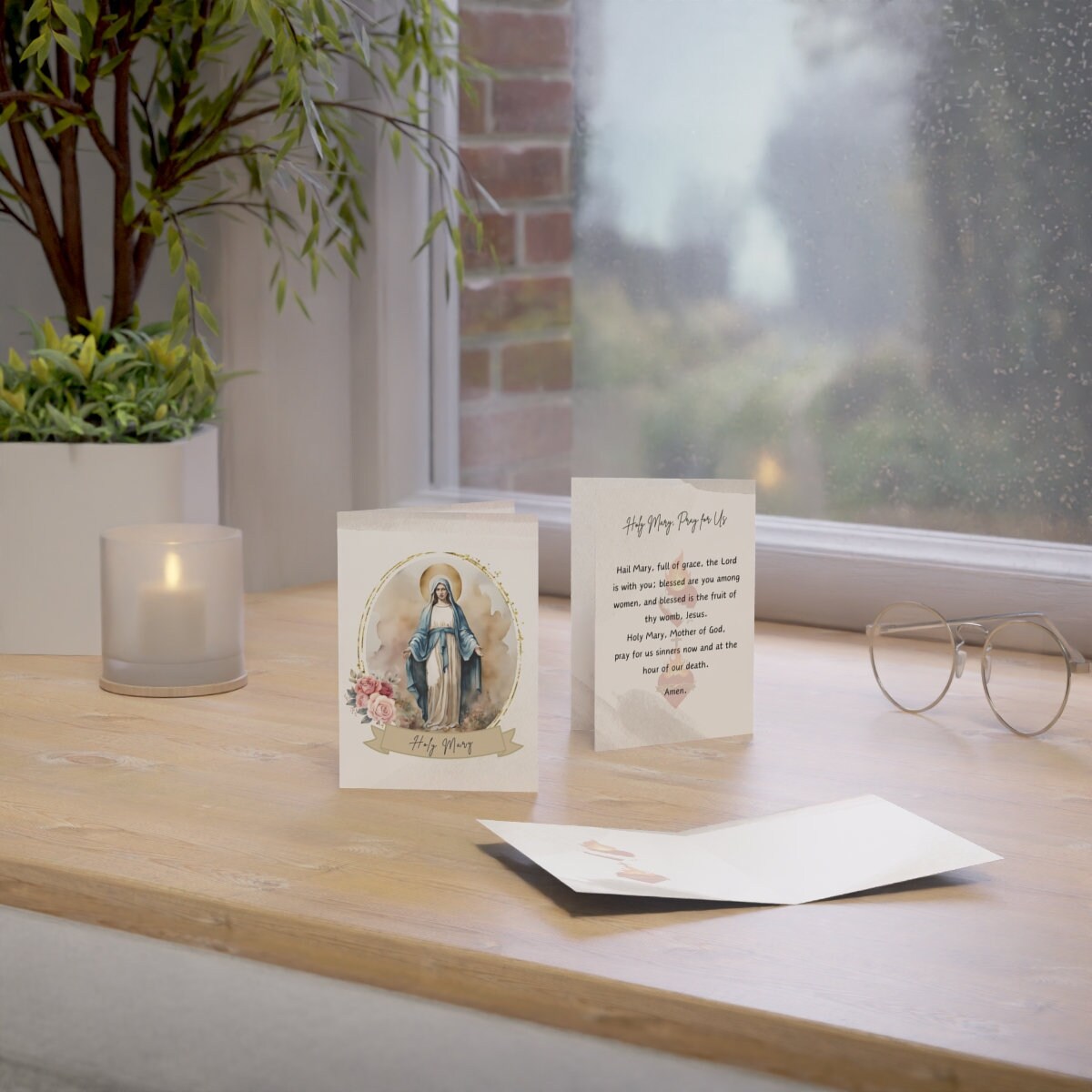 Holy Mary Catholic Prayer Greeting Cards, Miraculous Mary Greeting ...