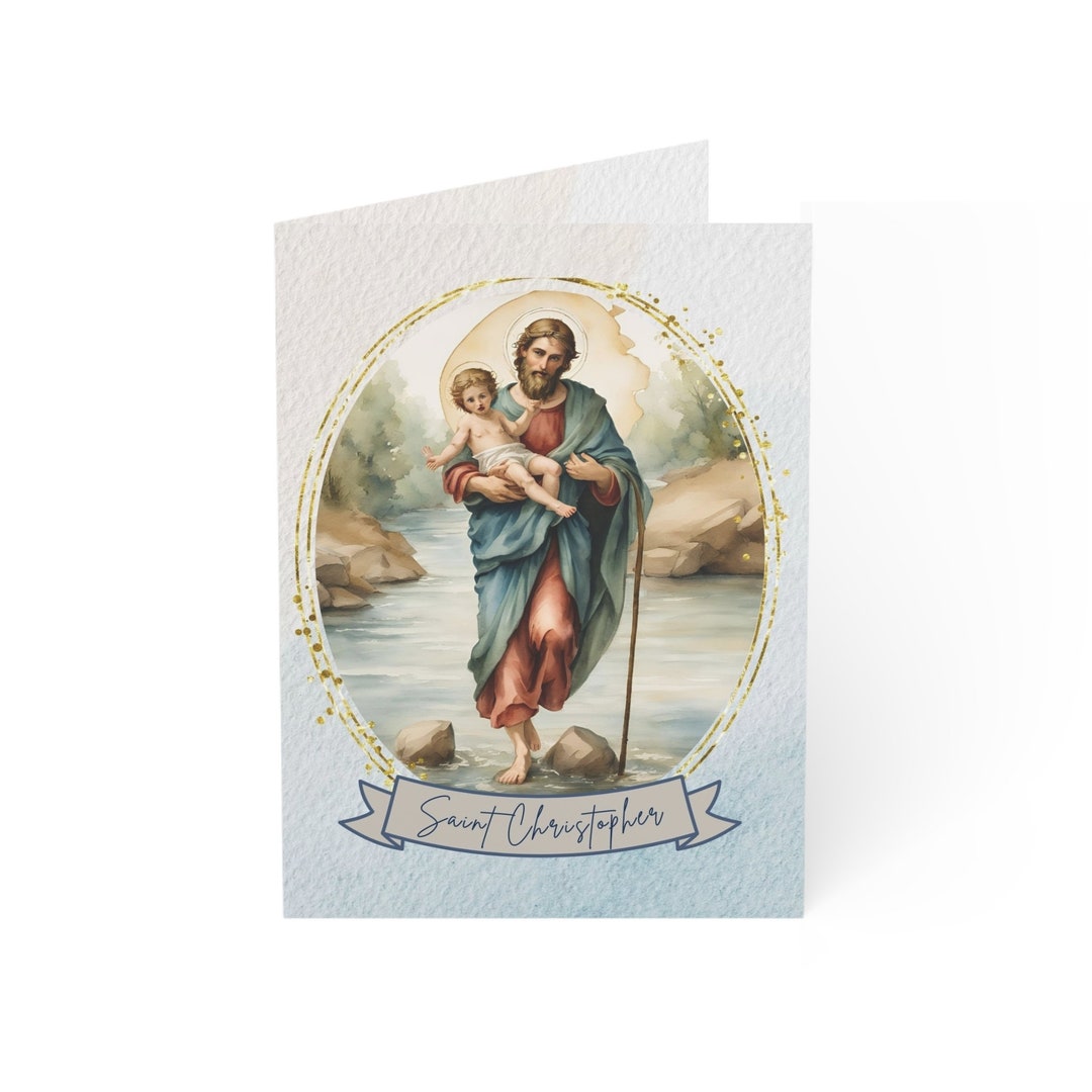 Saint Christopher Prayer Greeting Cards, Patron Saint of Travelers ...