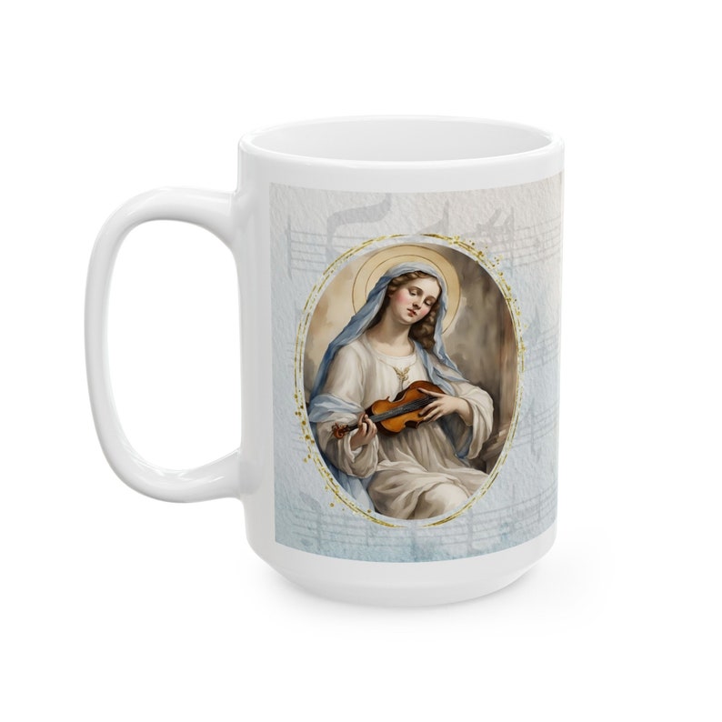 Personalized Saint Cecilia Ceramic Prayer Coffee Mug, Catholic Gifts ...