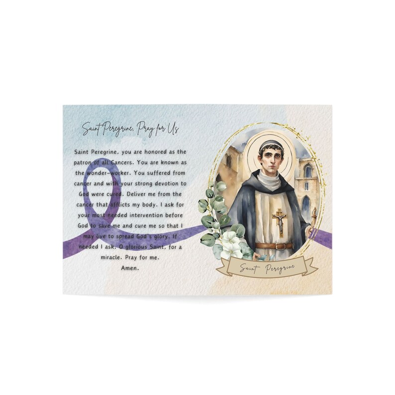 Saint Peregrine Catholic Prayer Greeting Cards, Patron Saint of Cancer ...