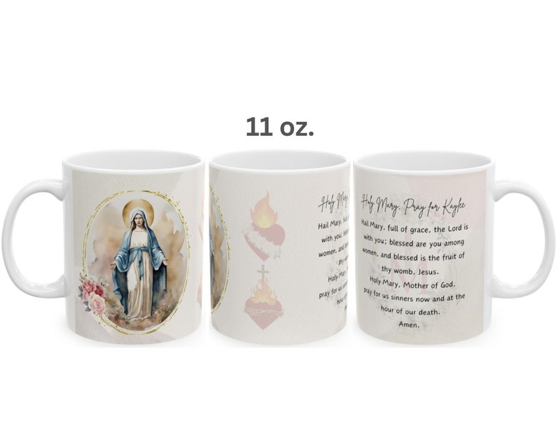 Custom Holy Miraculous Mary Ceramic Prayer Coffee Mug, Gifts for Mom ...