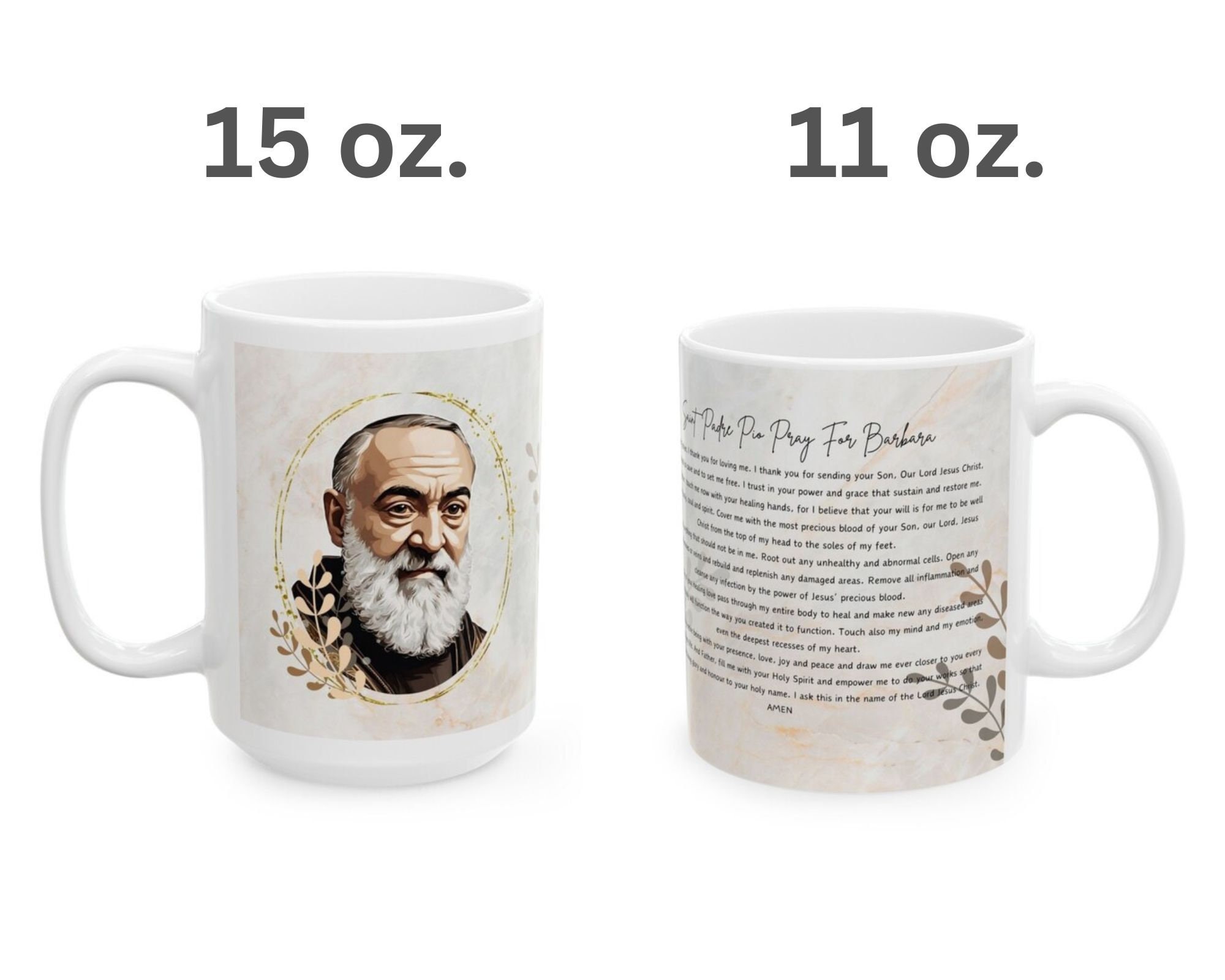 Custom Saint Padre Pio Prayer Mug, Devotional Ceramic Mug, Great Gift ...