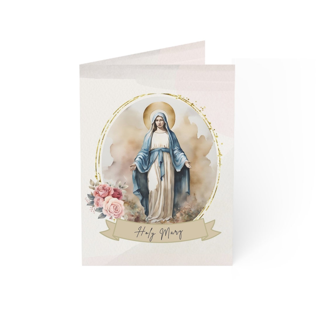 Holy Mary Catholic Prayer Greeting Cards, Miraculous Mary Greeting ...