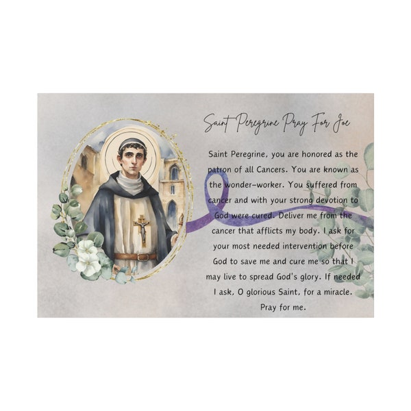 Custom Saint Peregrine Matte Canvas Wall Art Decor, Praying Catholic ...