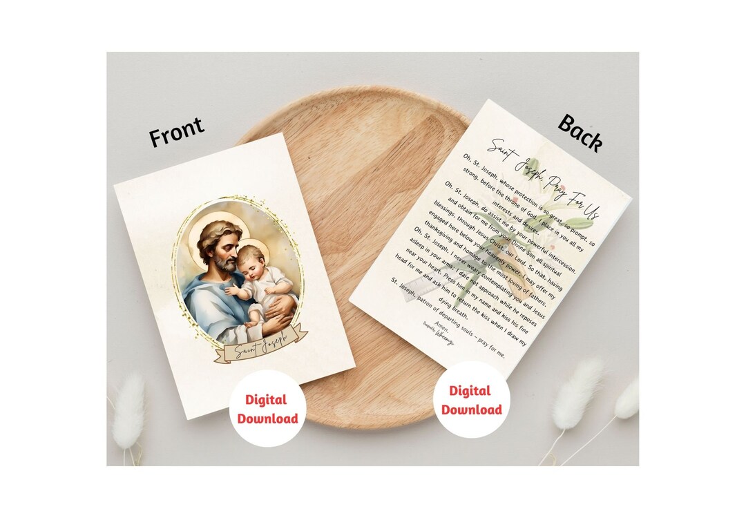 St. Joseph Printable Card, Catholic Greeting Card, Thinking of You Card ...