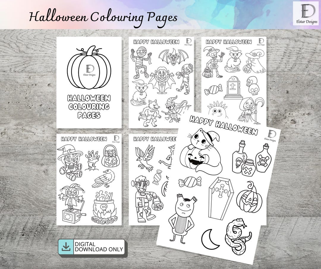 Halloween Coloring Pages: Spooky Fun for Kids (digital Download) - Etsy