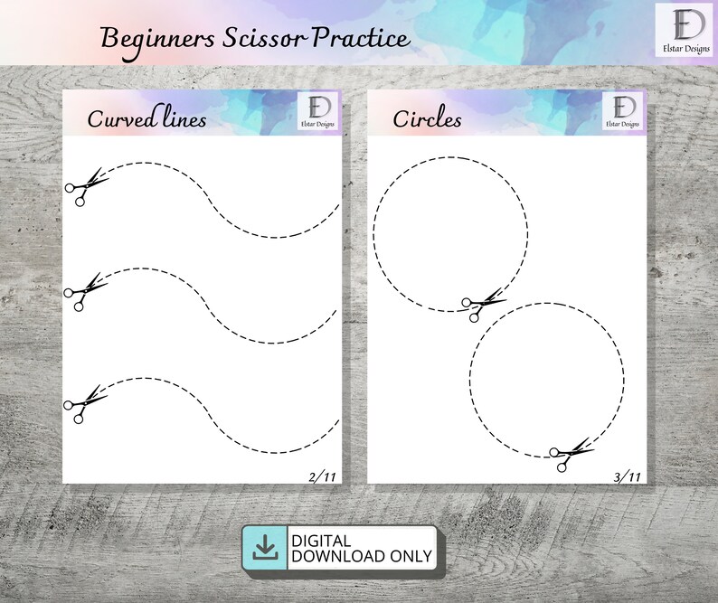 Cutting Practice Worksheets, Kids Scissor Activity, Fine Motor Skills ...