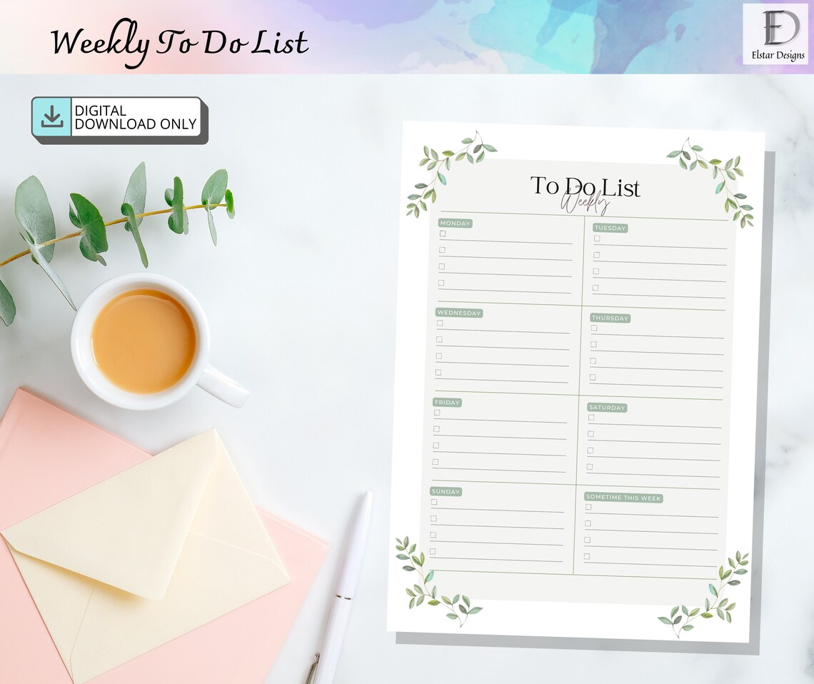 Printable to Do List, Printable Stationary, Weekly Planner, Daily ...