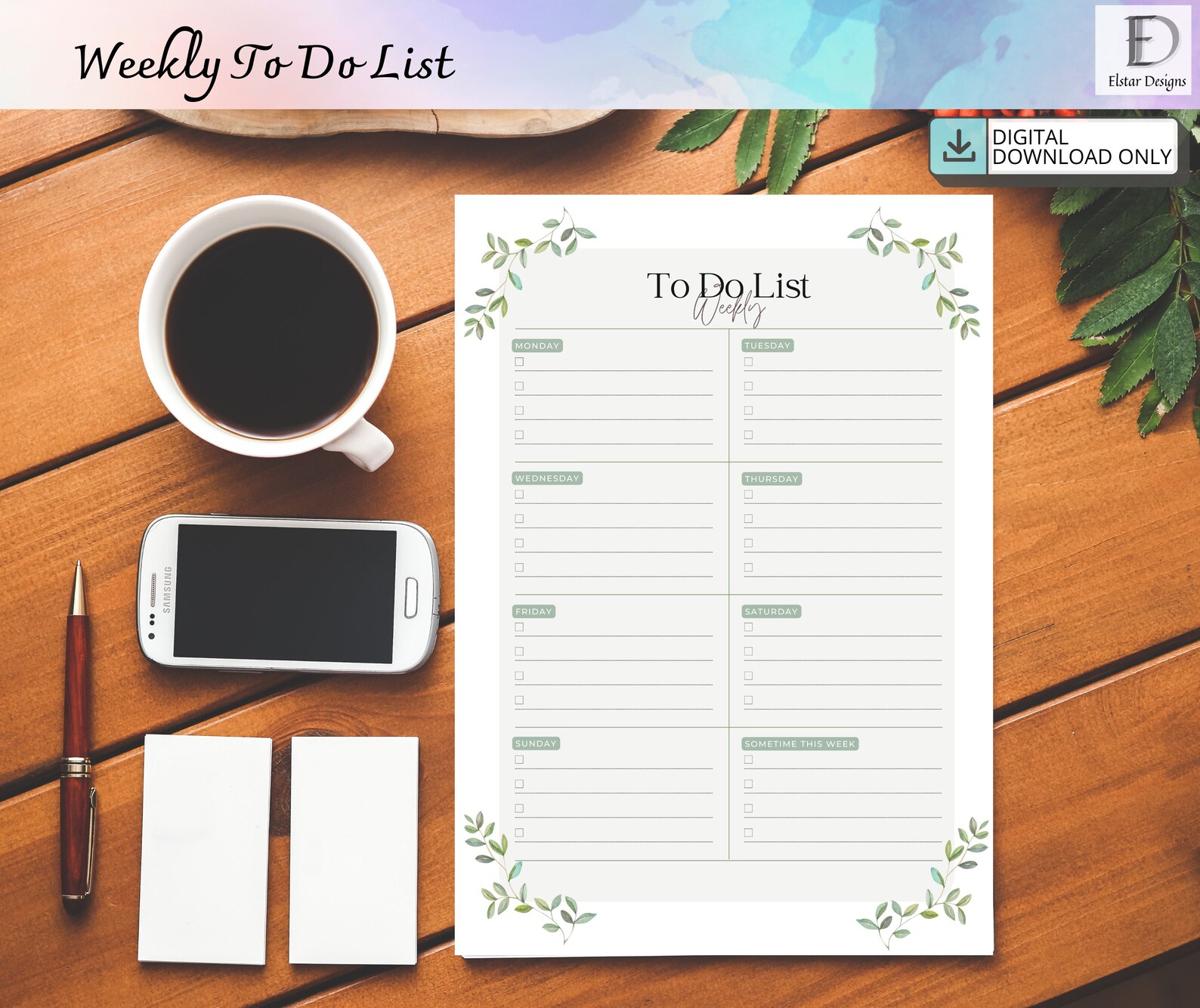 Printable to Do List, Printable Stationary, Weekly Planner, Daily ...