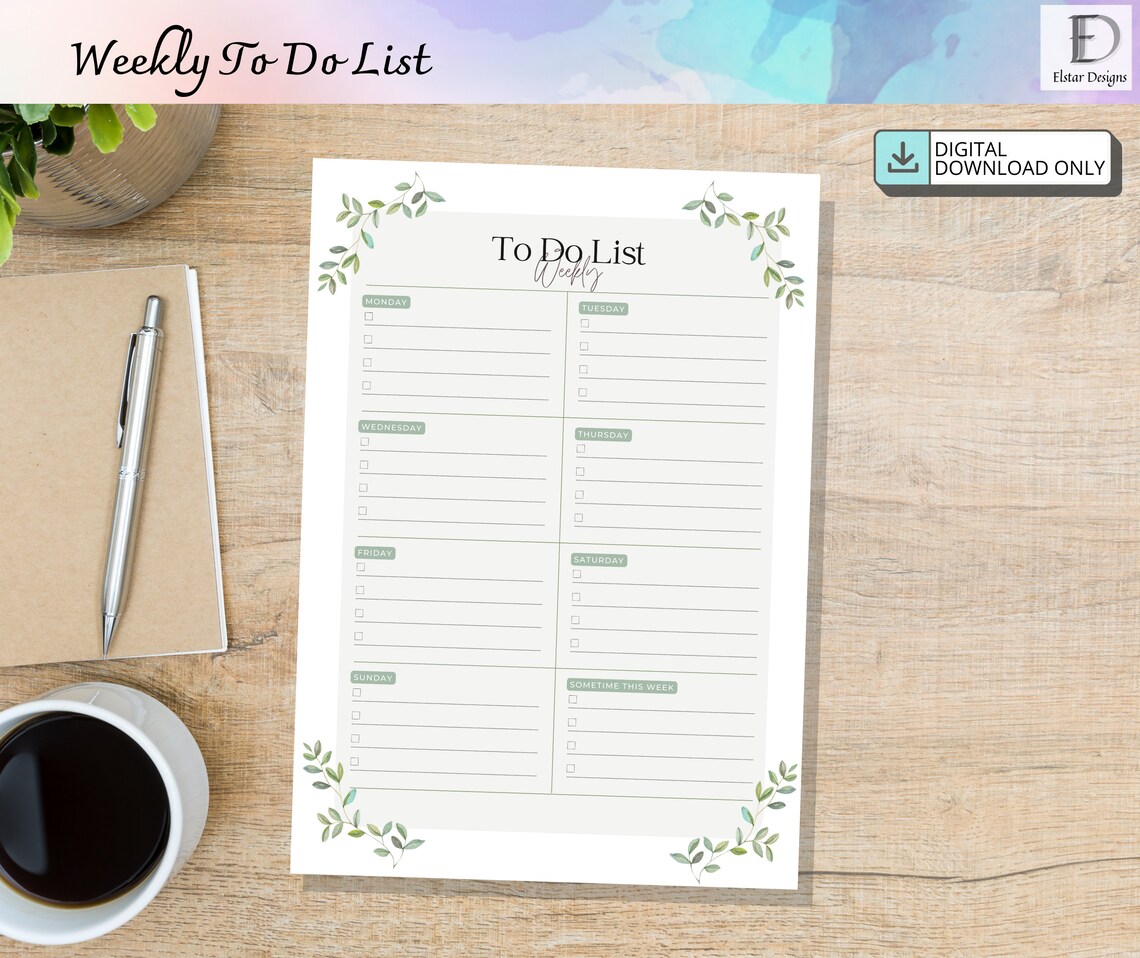 Printable to Do List, Printable Stationary, Weekly Planner, Daily ...