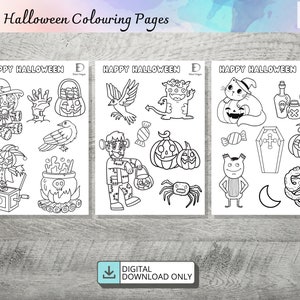 Halloween Coloring Pages: Spooky Fun for Kids (digital Download) - Etsy