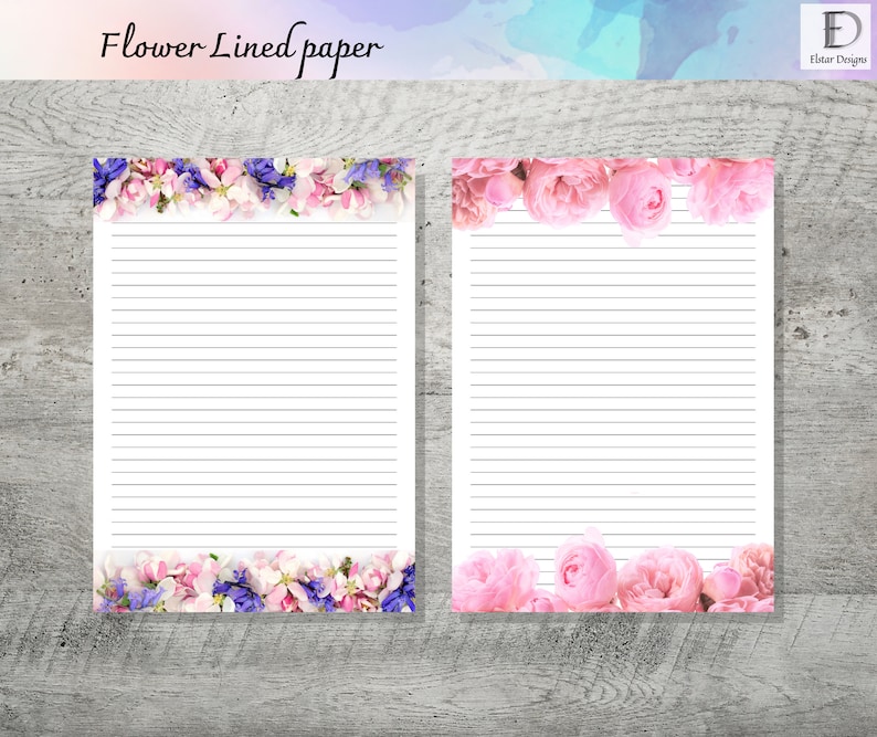 Printable Floral Lined Paper, Printable Lined Paper, Letter Writing ...