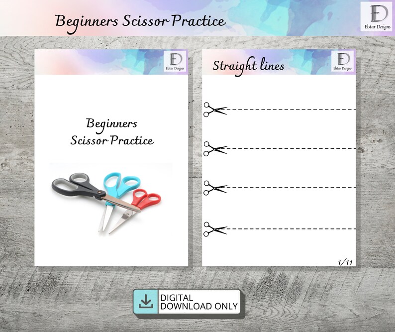Cutting Practice Worksheets, Kids Scissor Activity, Fine Motor Skills ...