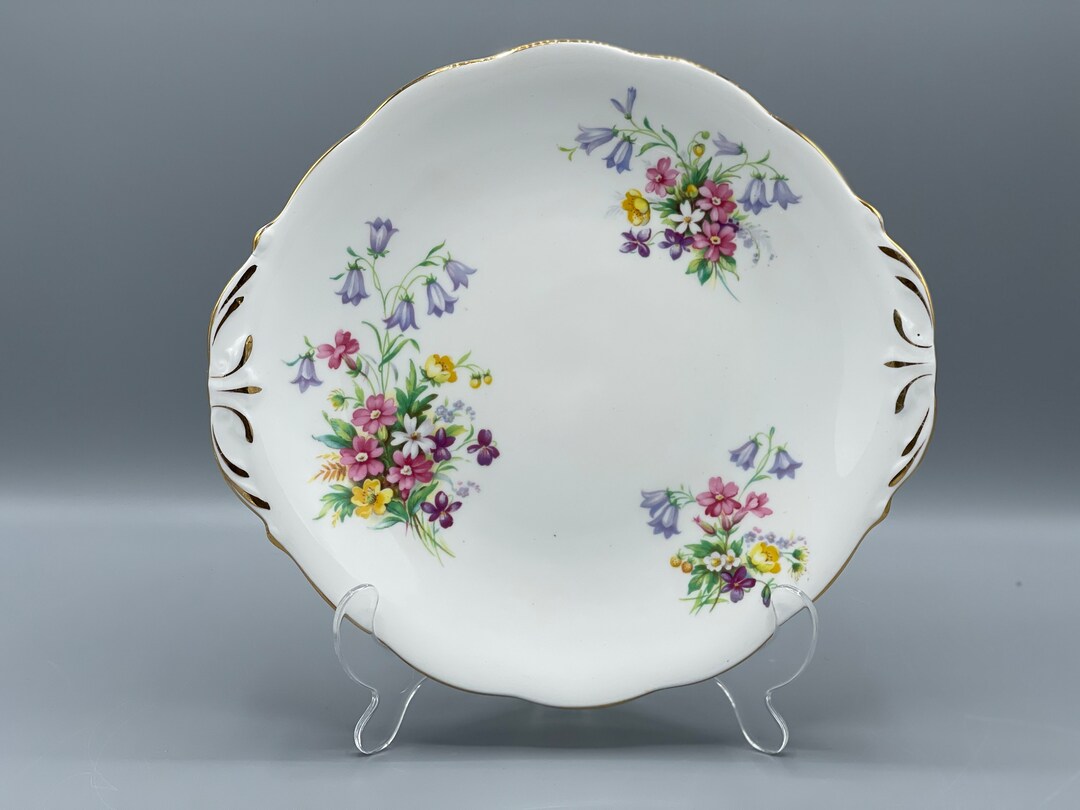Vintage Floral Queen Anne Cake Plate - Etsy