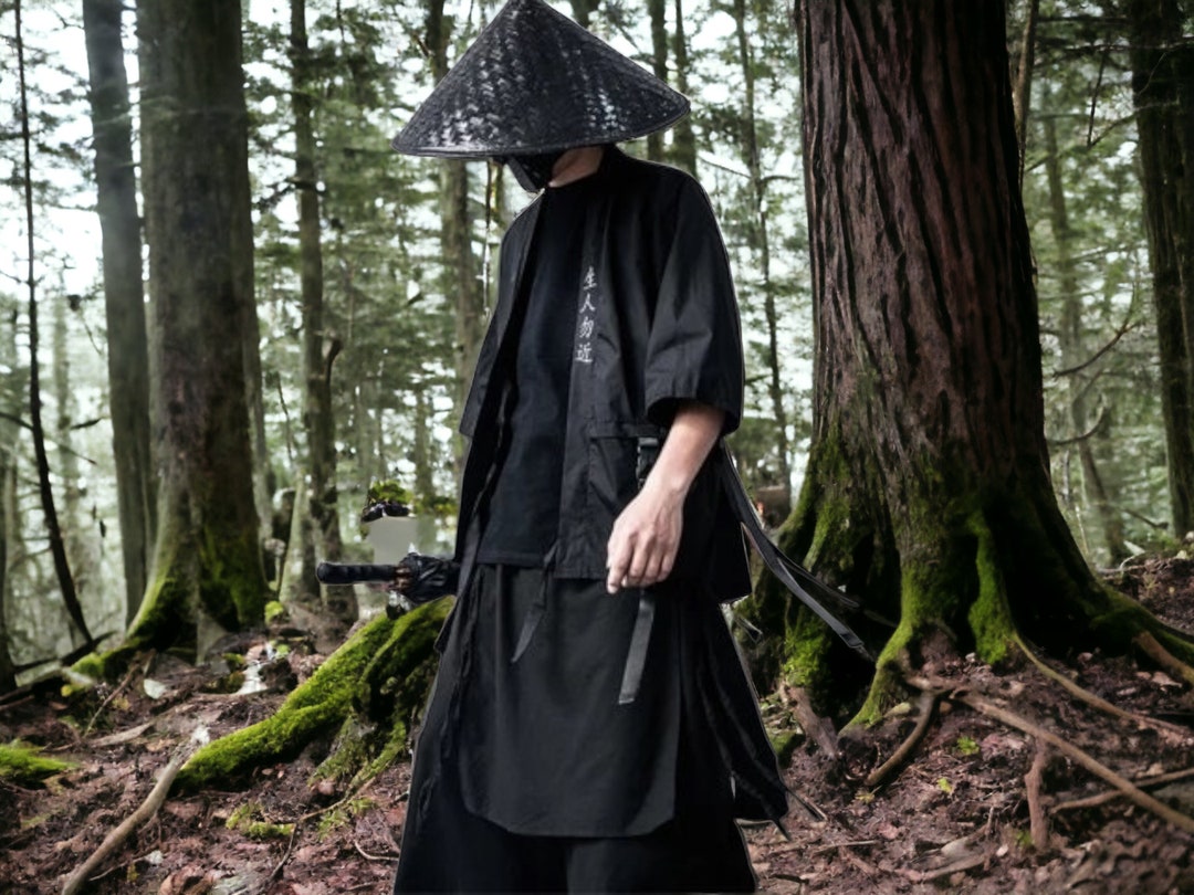 HAORI jacket HAKAMA trousers SET Japanese Traditional Samurai Style ...