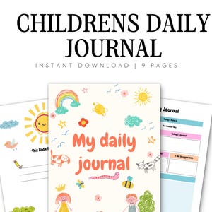 Daily Journal for Children - Printable PDF - Instant Download - Daily ...
