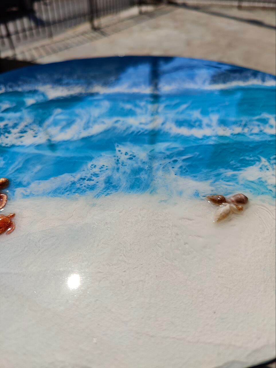 Ocean Table With Turtles, Made With Epoxy Resin,beautiful Greek Island ...