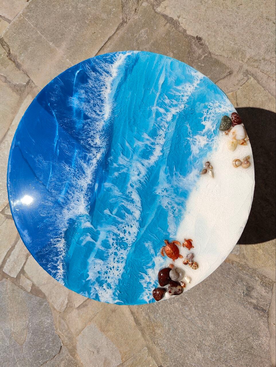 Ocean Table With Turtles Made With Epoxy Resinbeautiful - Etsy