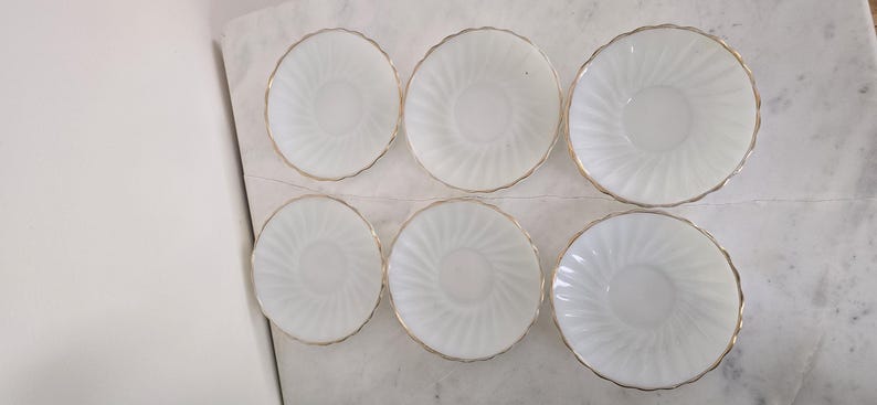 1960s Anchor Hocking Milk Glass Saucers – Set of 6 With Gold Trim - Etsy