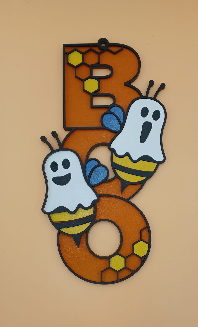 Halloween Ghost Bee Sign: Wooden Boo-bees Decoration - Etsy