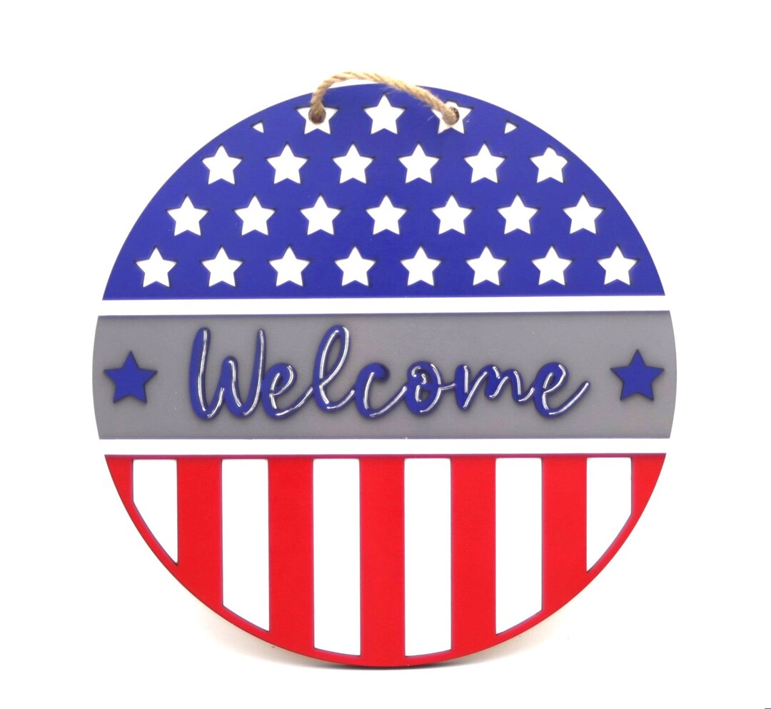 Patriotic Welcome Sign 15" - Etsy